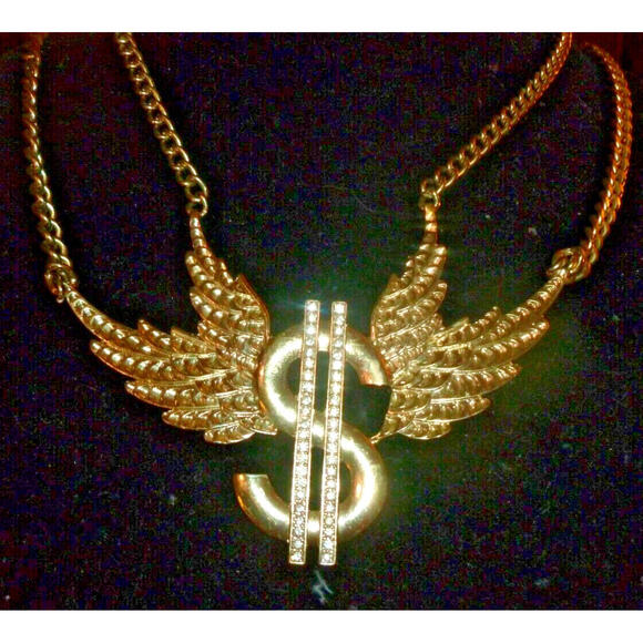Jewelry | Bling Dollar Sign Necklace Xl Pendant Gold Tone Hip Hop ...